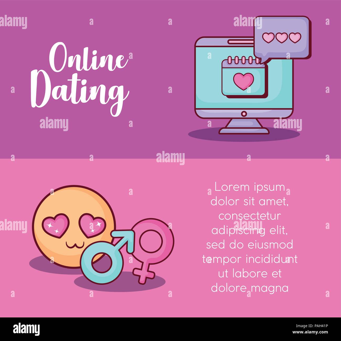 Online dating Infographic with computer and in love emoji icon ...