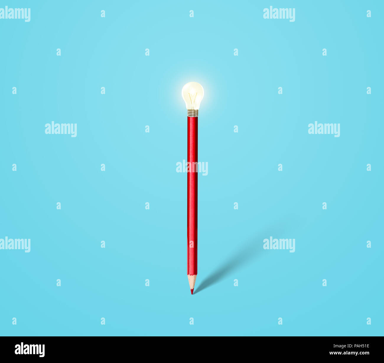 pencil with light bulb, idea and innovation Stock Photo - Alamy