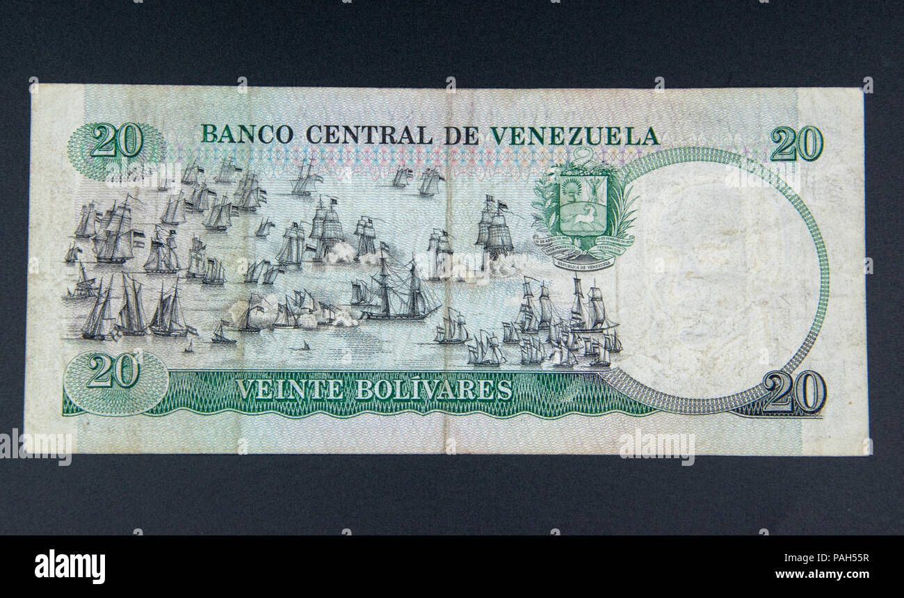 20 Bolivares Banknote issued by the Central Bank of Venezuela Stock ...
