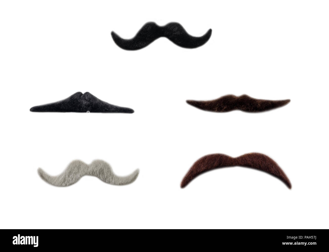 Moustaches , five moustaches / Isolated white Stock Photo - Alamy
