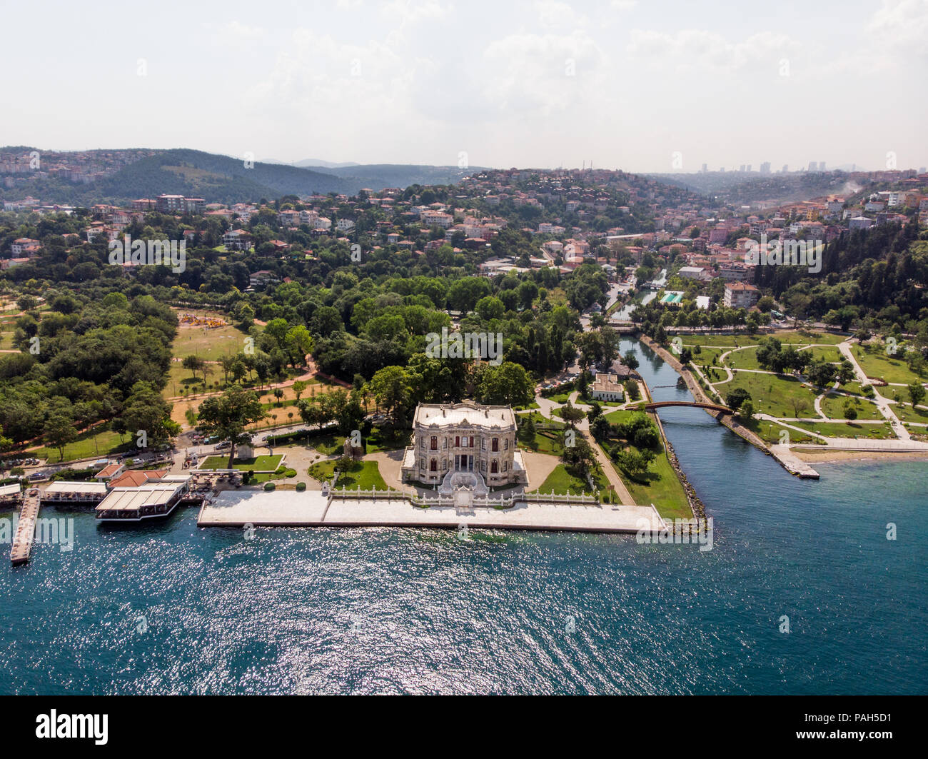 Aerial View of Kucuksu Palace in Beykoz, Istanbul City, Turkey ...