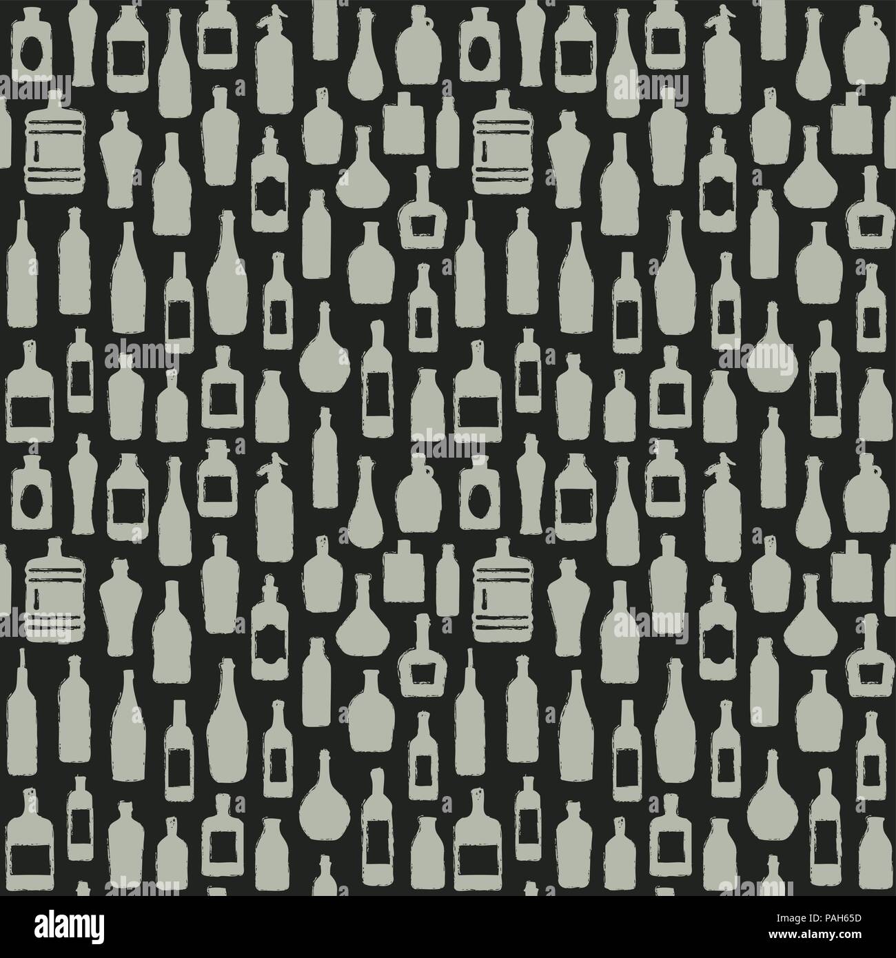 Various shaped vector bottles seamless pattern background Stock Vector ...