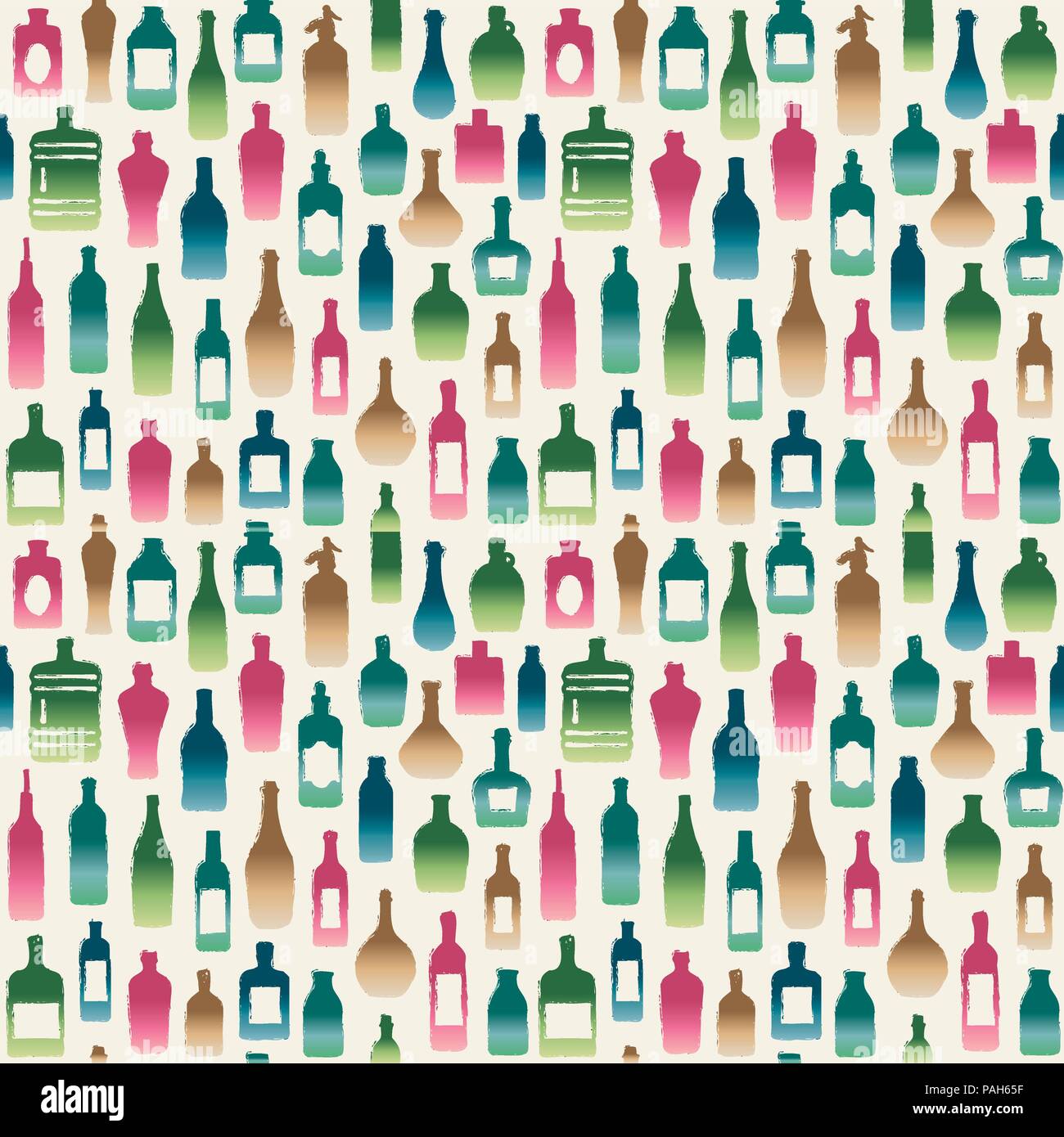 Various shaped vector bottles seamless pattern background Stock Vector ...