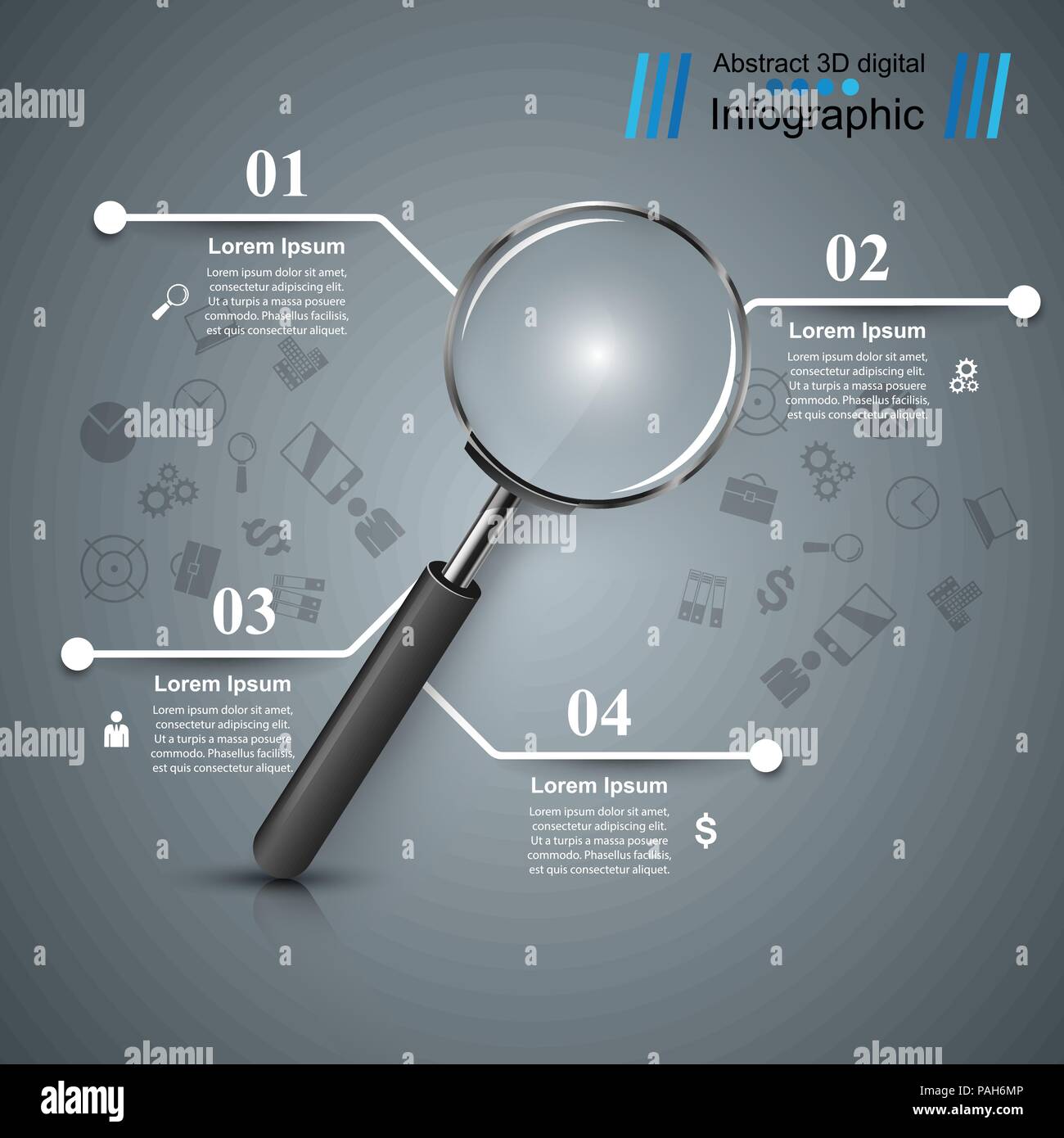 Business data infographics magnifying glass hi-res stock photography ...