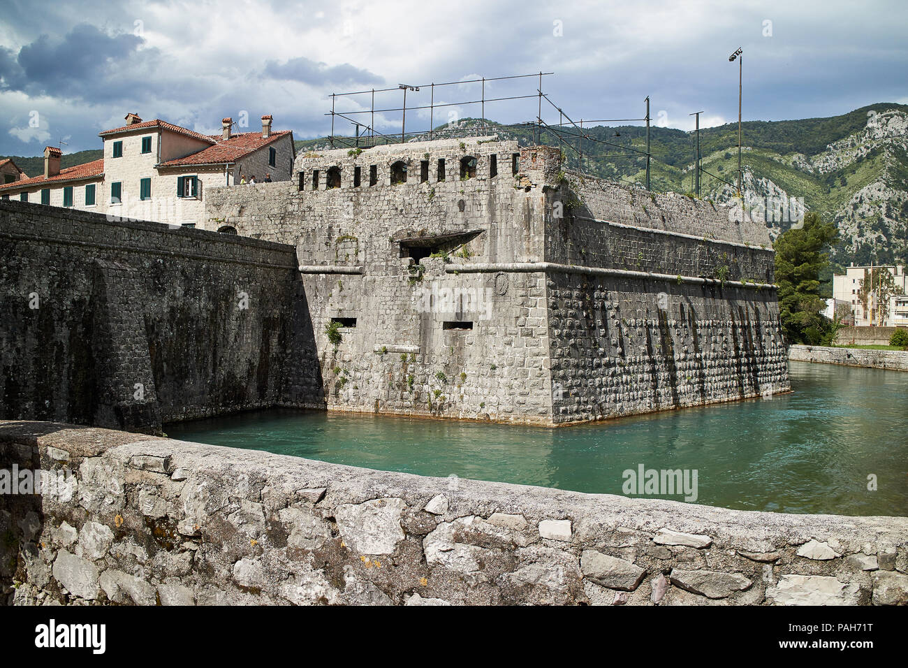 Europe,Montenegro,Kotor city,north gate, bridge over the Skürda river ...