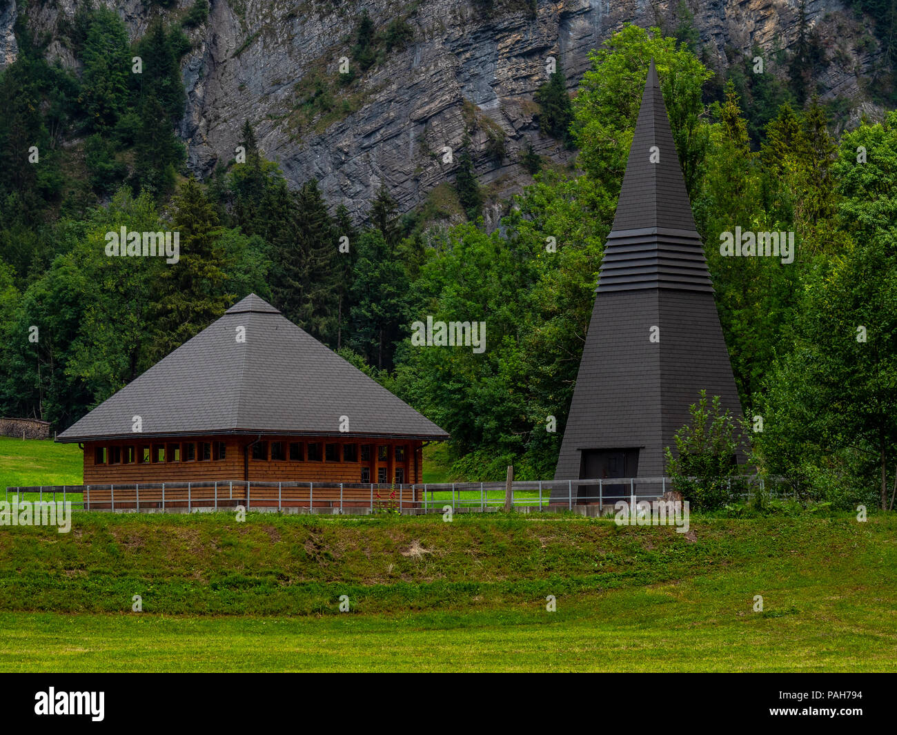 Modern church in alps hi-res stock photography and images - Alamy