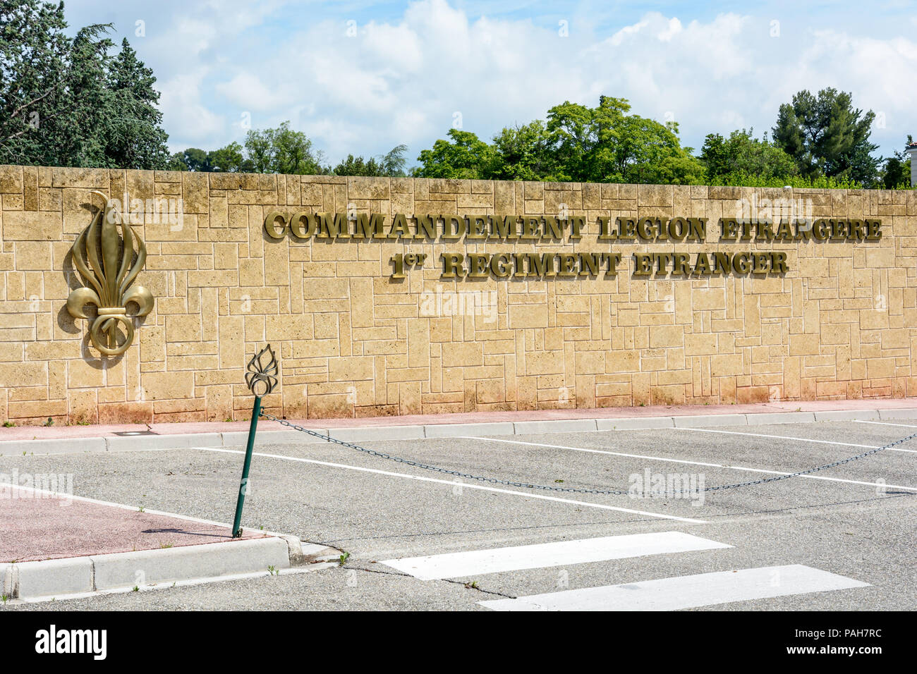 Entrance of the Vienot garrison in Aubagne, France, which houses the ...