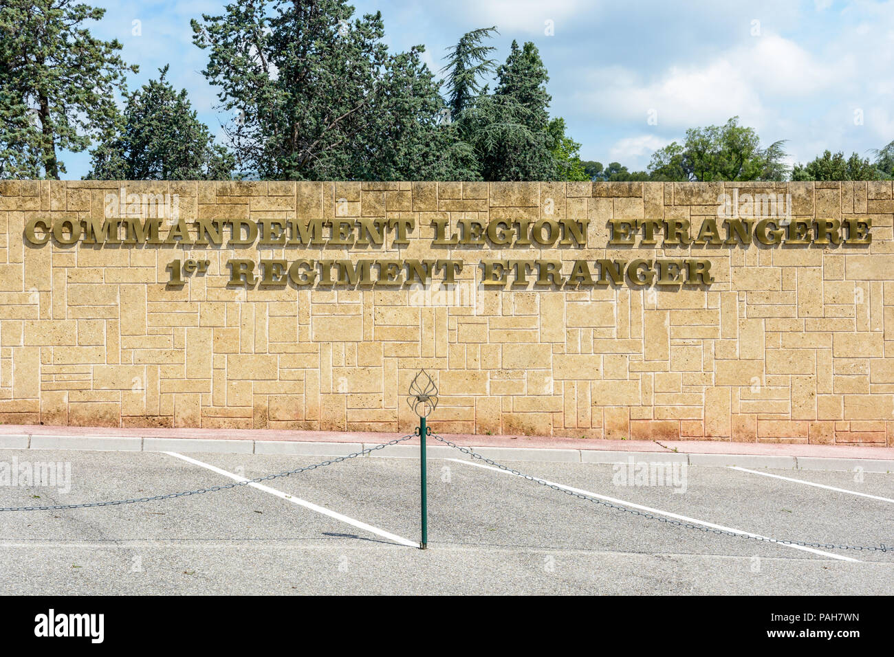 Entrance of the Vienot garrison in Aubagne, France, which houses the ...
