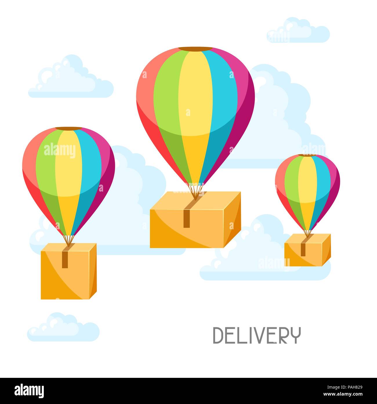 Hot air balloons with delivery boxes Stock Vector Image & Art - Alamy