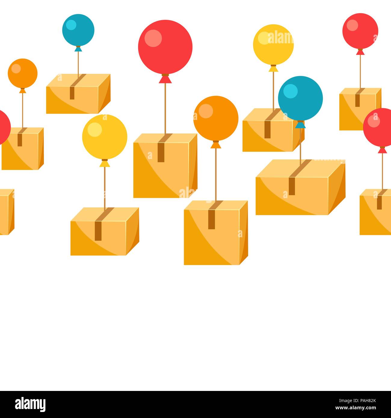 Balloons with delivery boxes Stock Vector Image & Art - Alamy