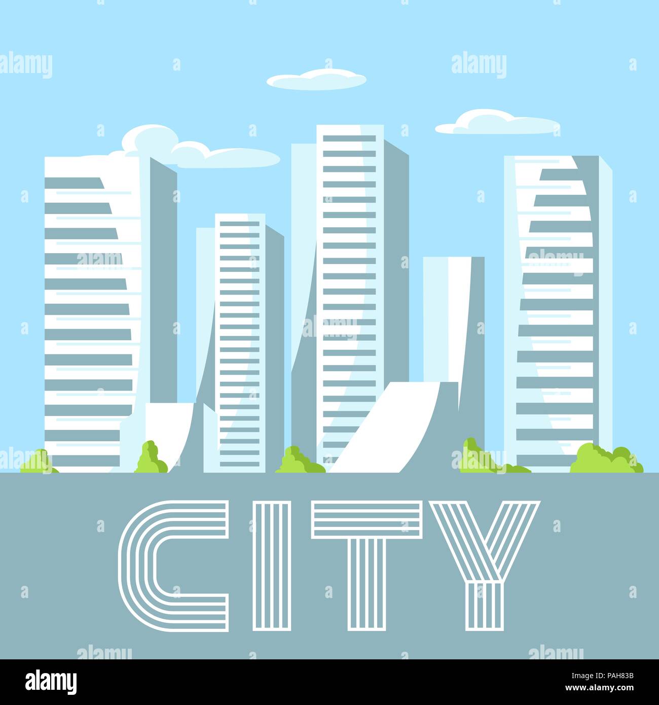 City skyscrapers background in blue colors Stock Vector Image & Art - Alamy