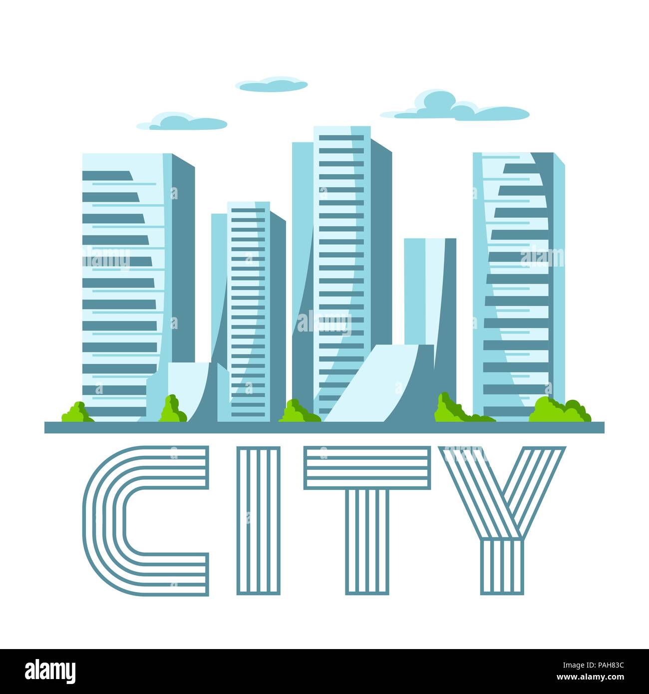 City skyscrapers background in blue colors Stock Vector Image & Art - Alamy