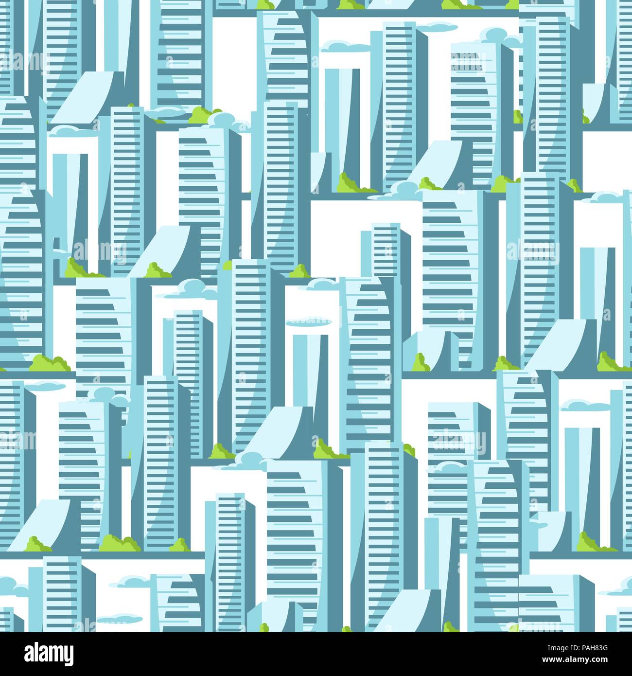 City skyscrapers seamless pattern in blue colors Stock Vector Image ...