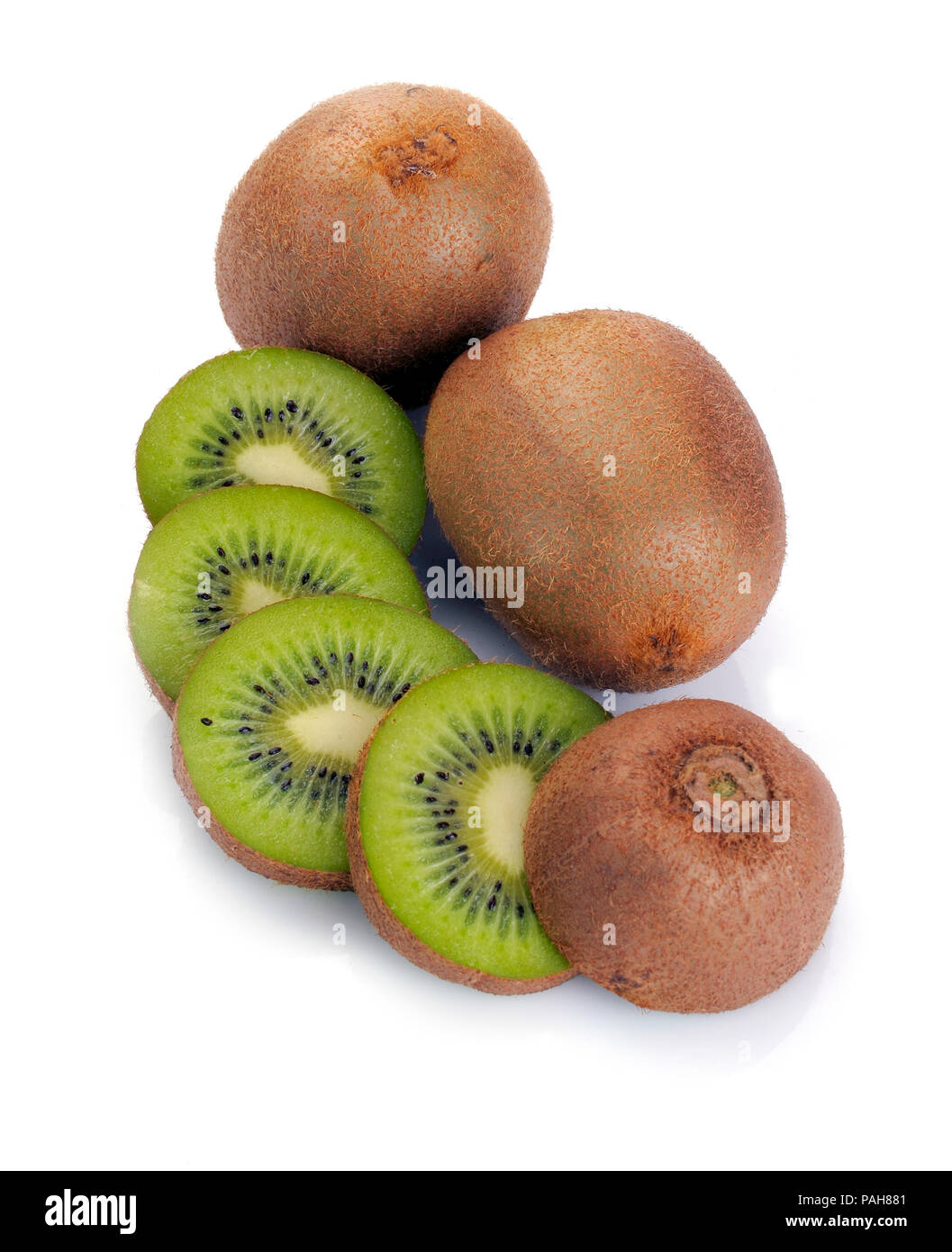 ripe kiwi and segment on a white background Stock Photo - Alamy