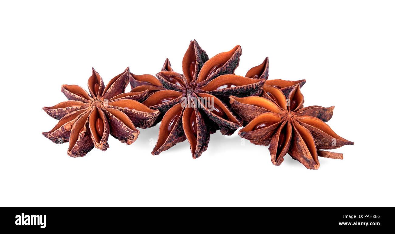Chinese star anise seed isolated over the white background Stock Photo ...