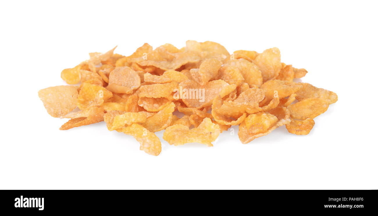 Breakfast cereal cornflakes isolated on white background Stock Photo ...