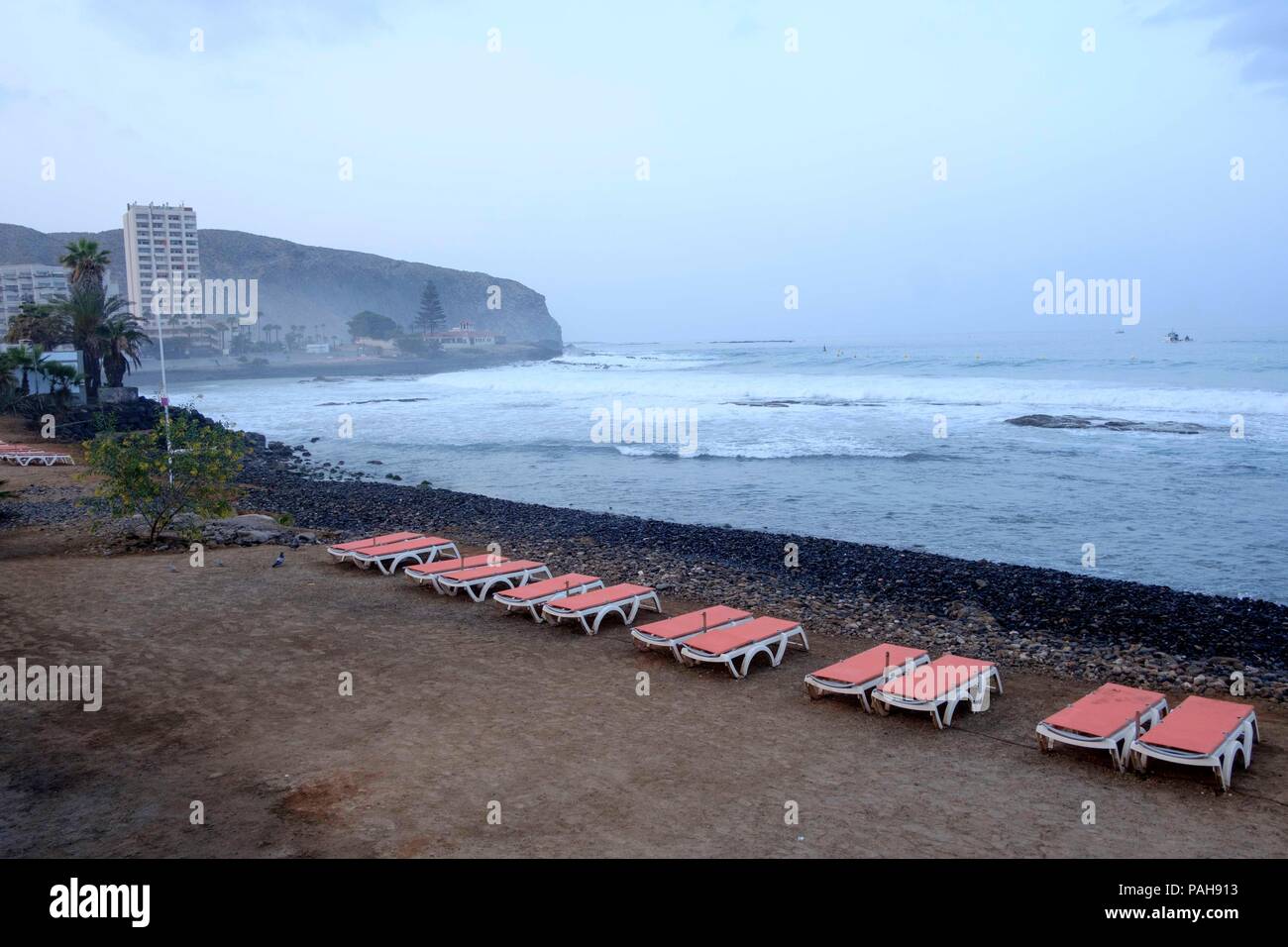Early Monning Sunbeds Stock Photo - Alamy