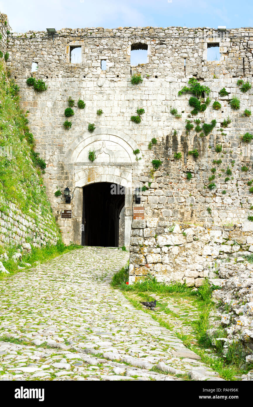 Entrance of Rozafa castle, Shkodra, Albania Stock Photo - Alamy