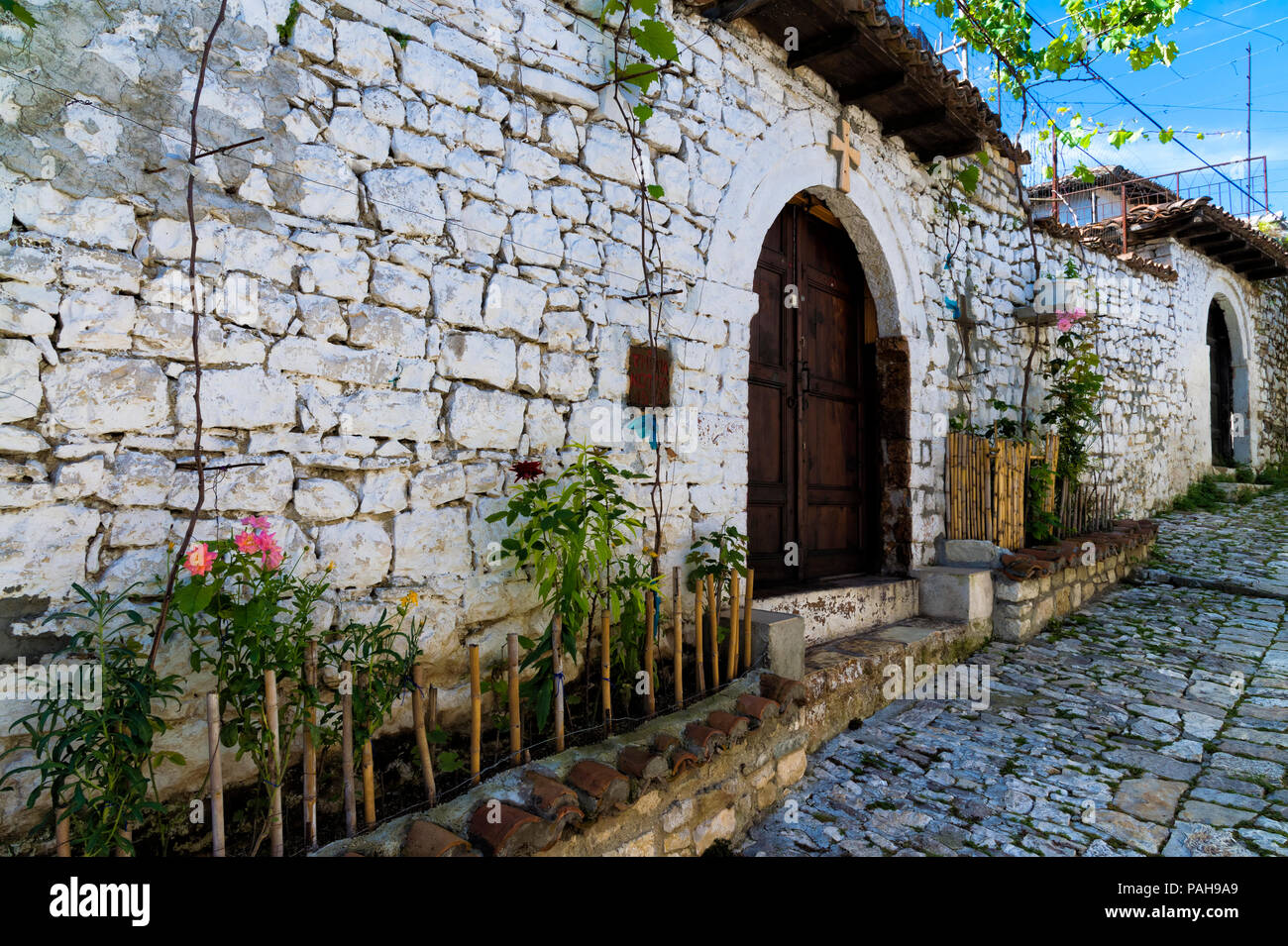 Berat Castle, Stone Houses, Berat, Albania Stock Photo - Alamy