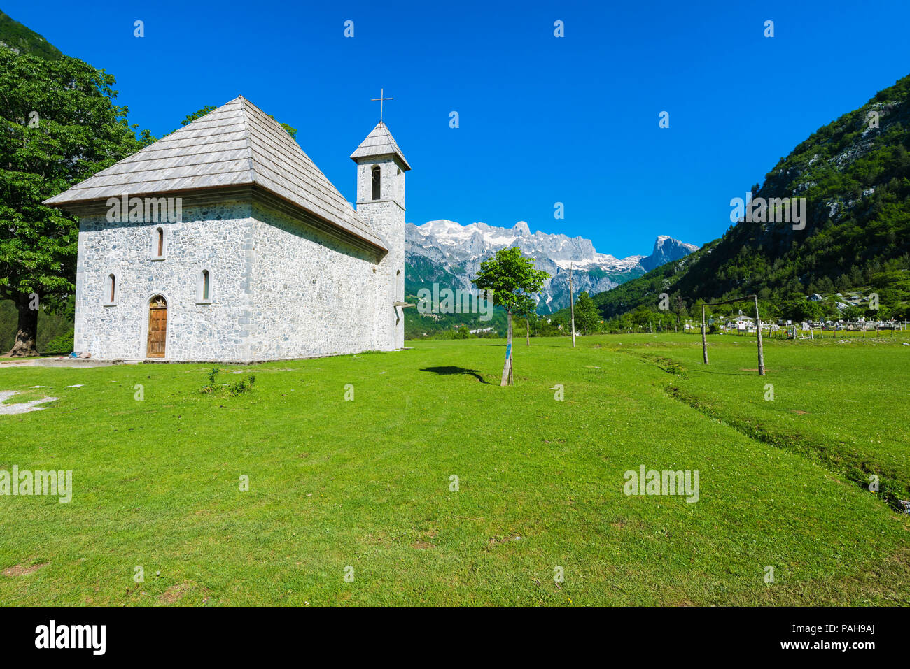 Catholic Church, Thethi village, Thethi valley, Albania Stock Photo - Alamy