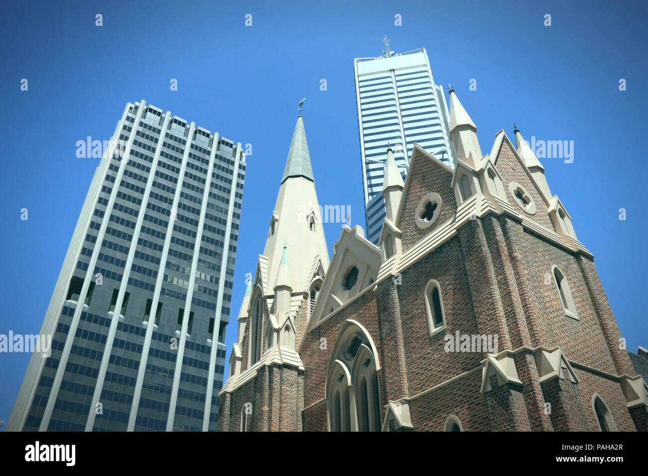 Perth, Australia. Abstract view of contrast between old and modern ...