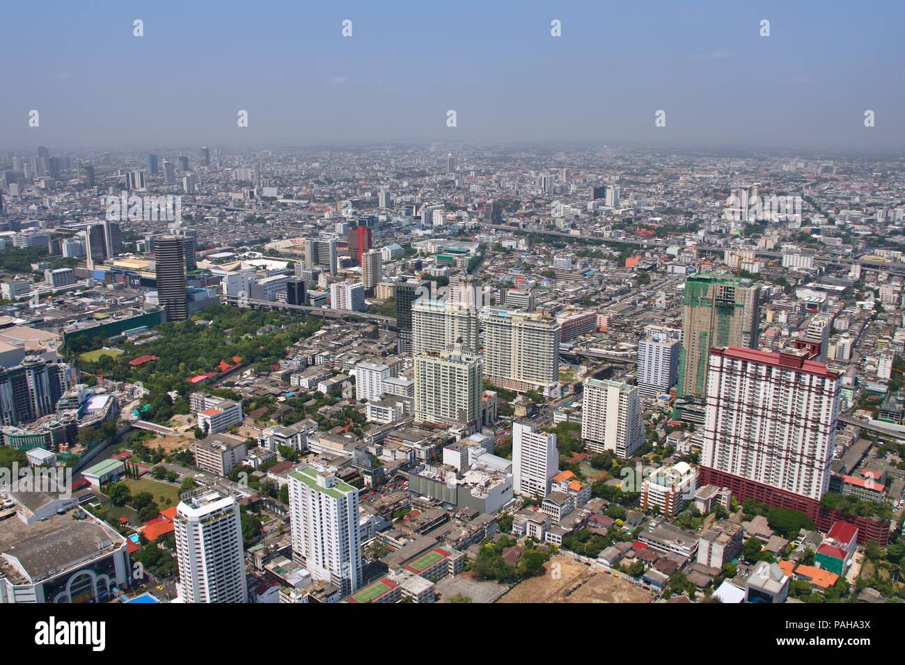 Bangkok, Thailand. Aerial view of the Thai capital city - modern ...