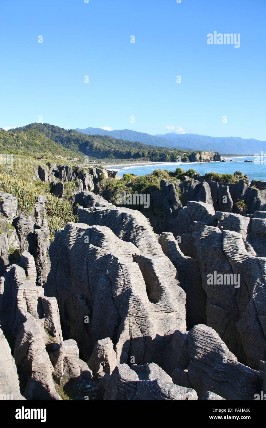 New Zealand - West Coast. Famous natural landmark in Paparoa National ...