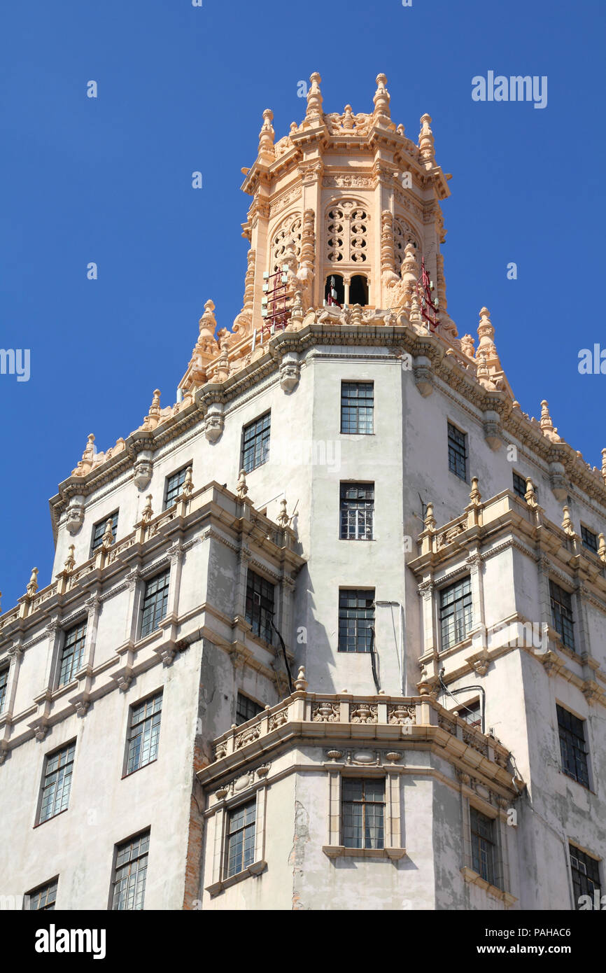 Havana, Cuba - city architecture. Eclectic building style Stock Photo ...