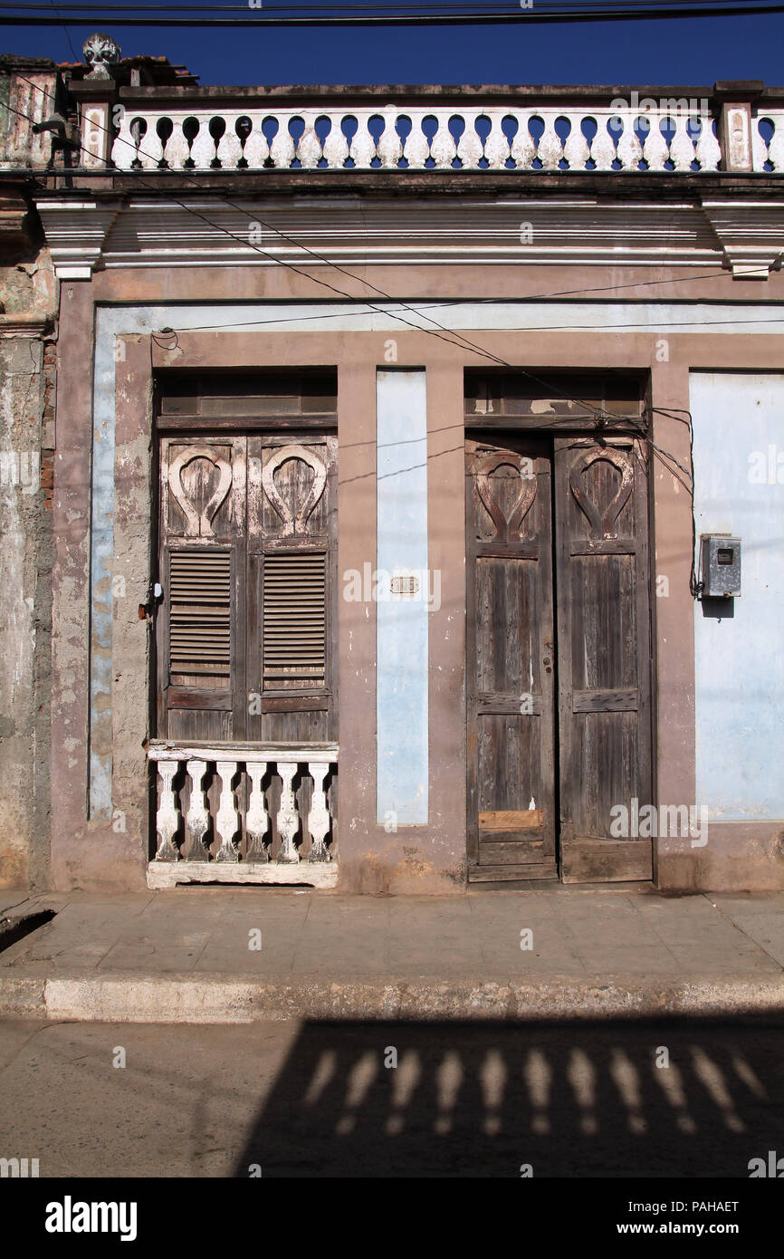 Baracoa, Cuba - colonial architecture. Colorful street view Stock Photo ...