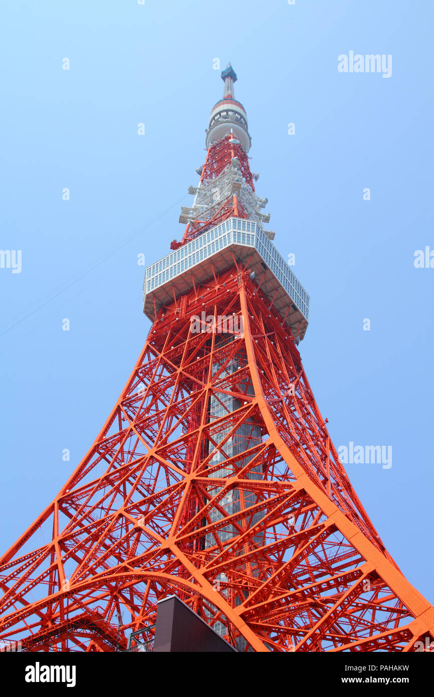 TOKYO, JAPAN - MAY 10, 2012: Tokyo Tower exterior view in Japan. It is ...