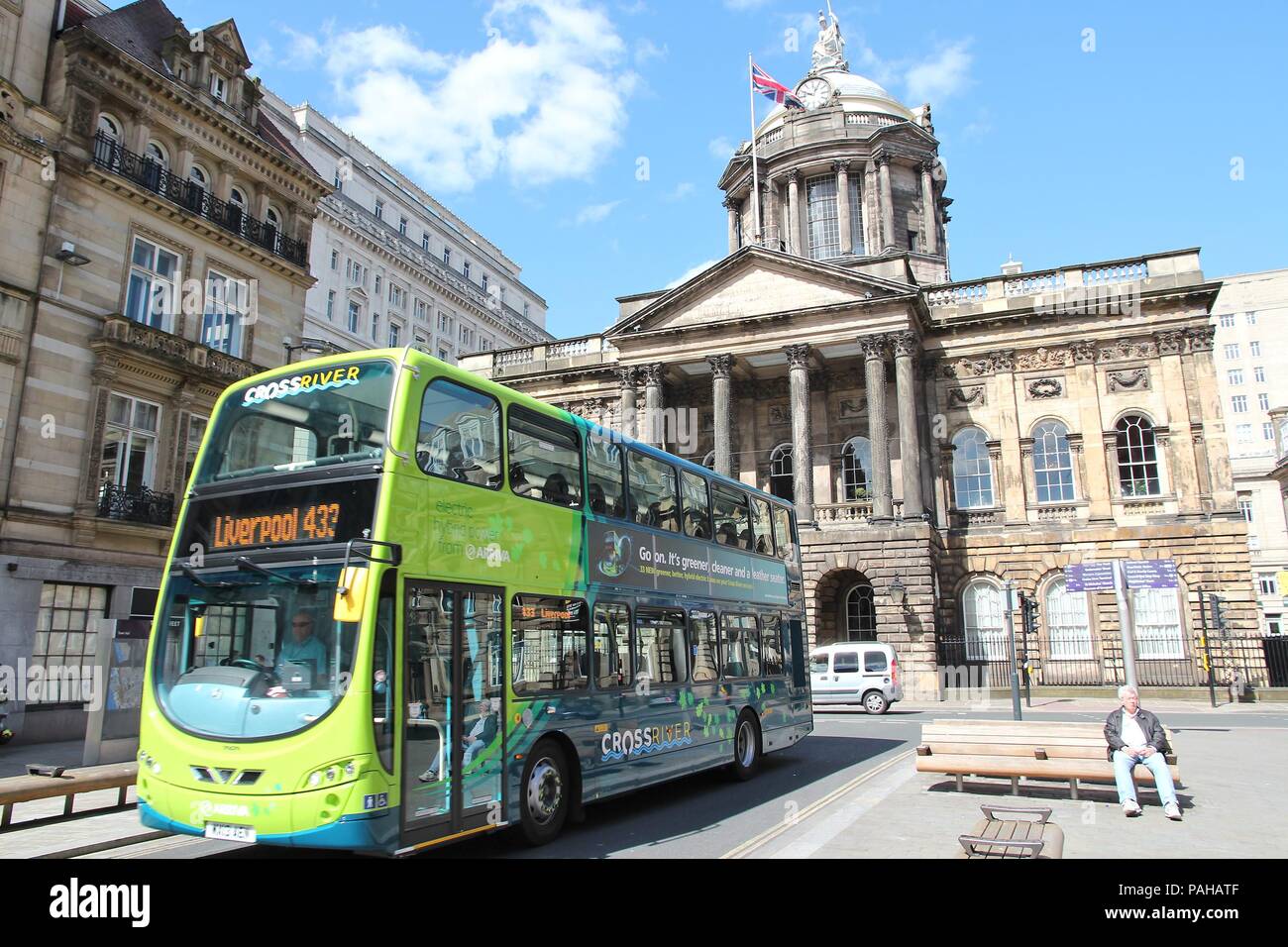 LIVERPOOL, UK - APRIL 20: People ride Arriva bus on April 20, 2013 in ...