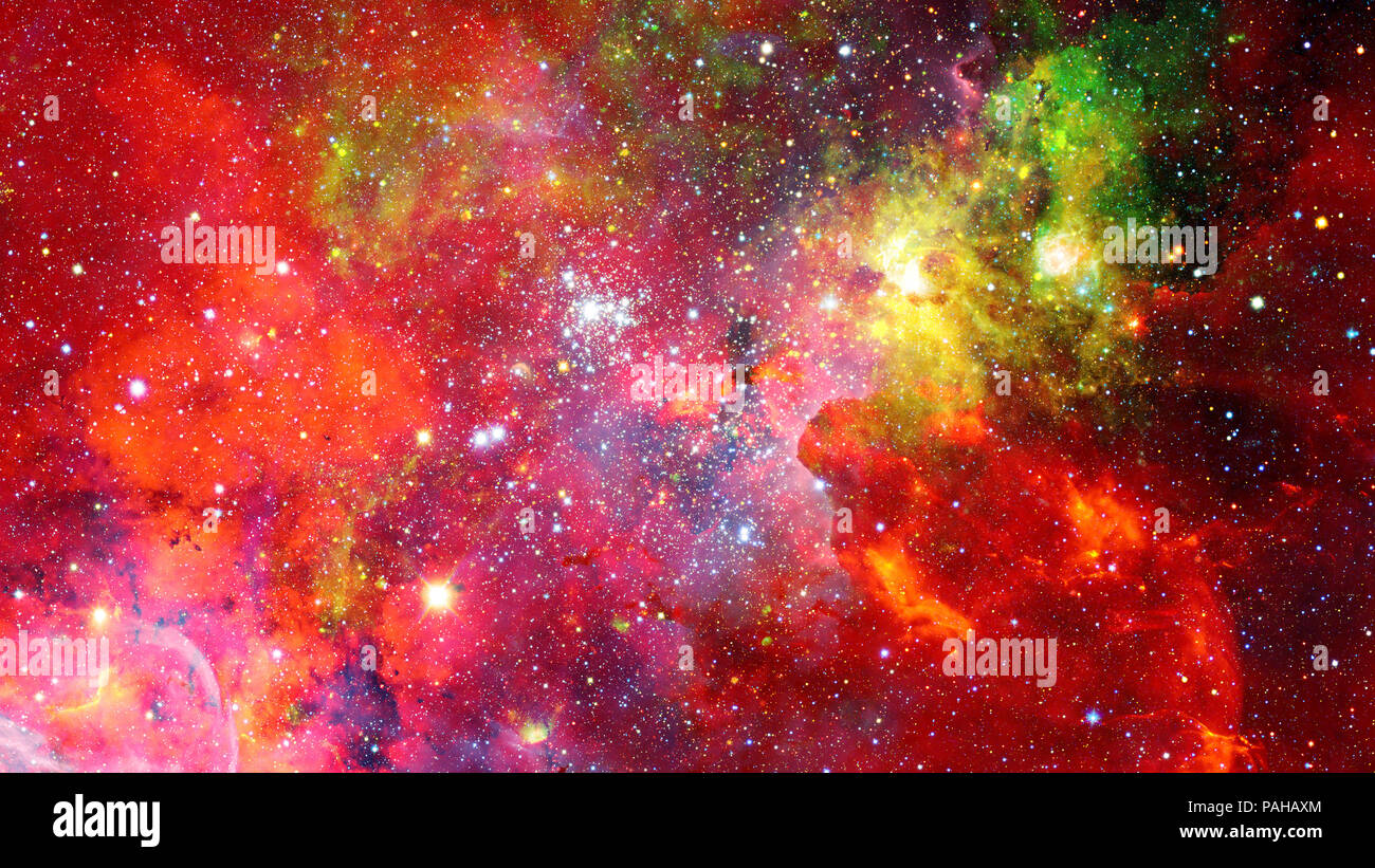 Colorful nebulas, galaxies and stars in deep space. Elements of this ...