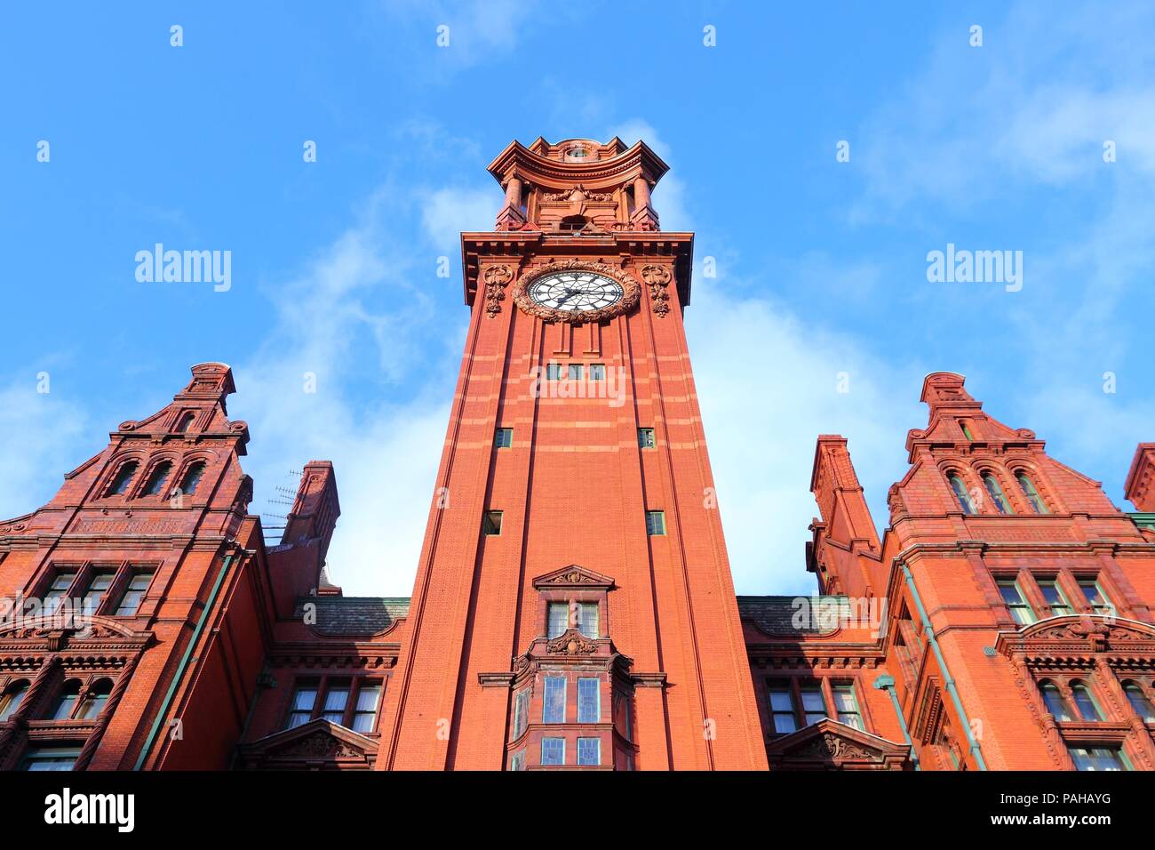 Manchester - city in North West England (UK). Famous hotel built in ...
