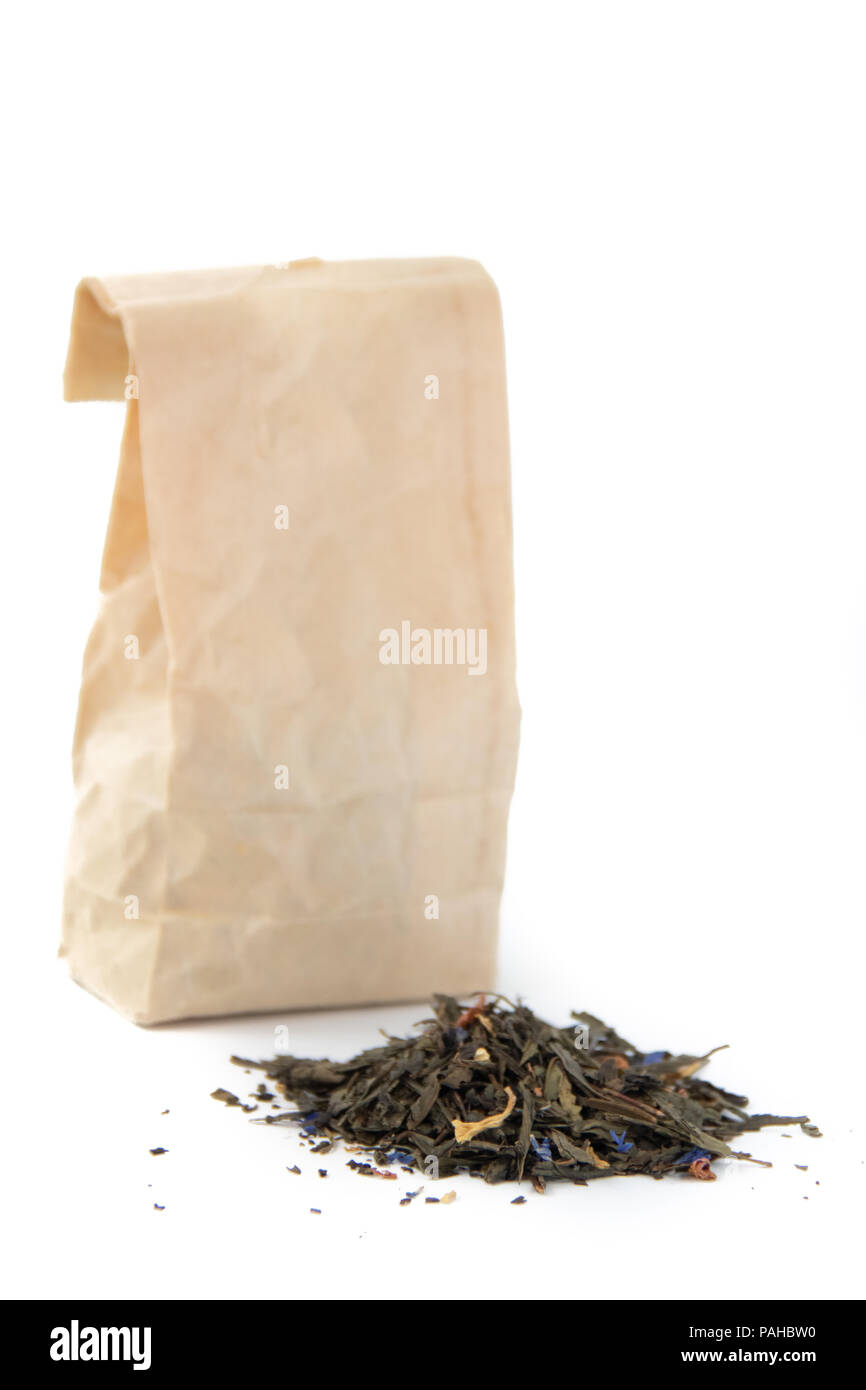 Tea on white background and tea bag isolated on white background Stock ...