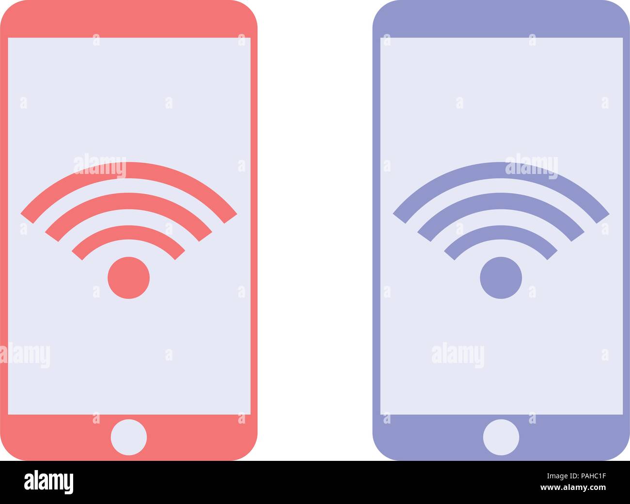 Mobile phone connected to Wi-Fi icon on a white background Stock Vector ...