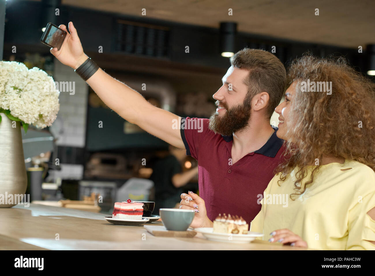 Men Having Coffee In Cafe Stock Photos & Men Having Coffee In Cafe ...