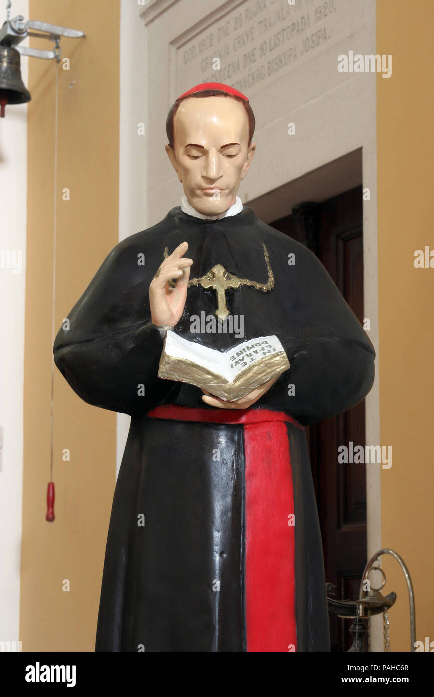 Blessed Aloysius Stepinac, statue on the altar in the Church of Blessed ...