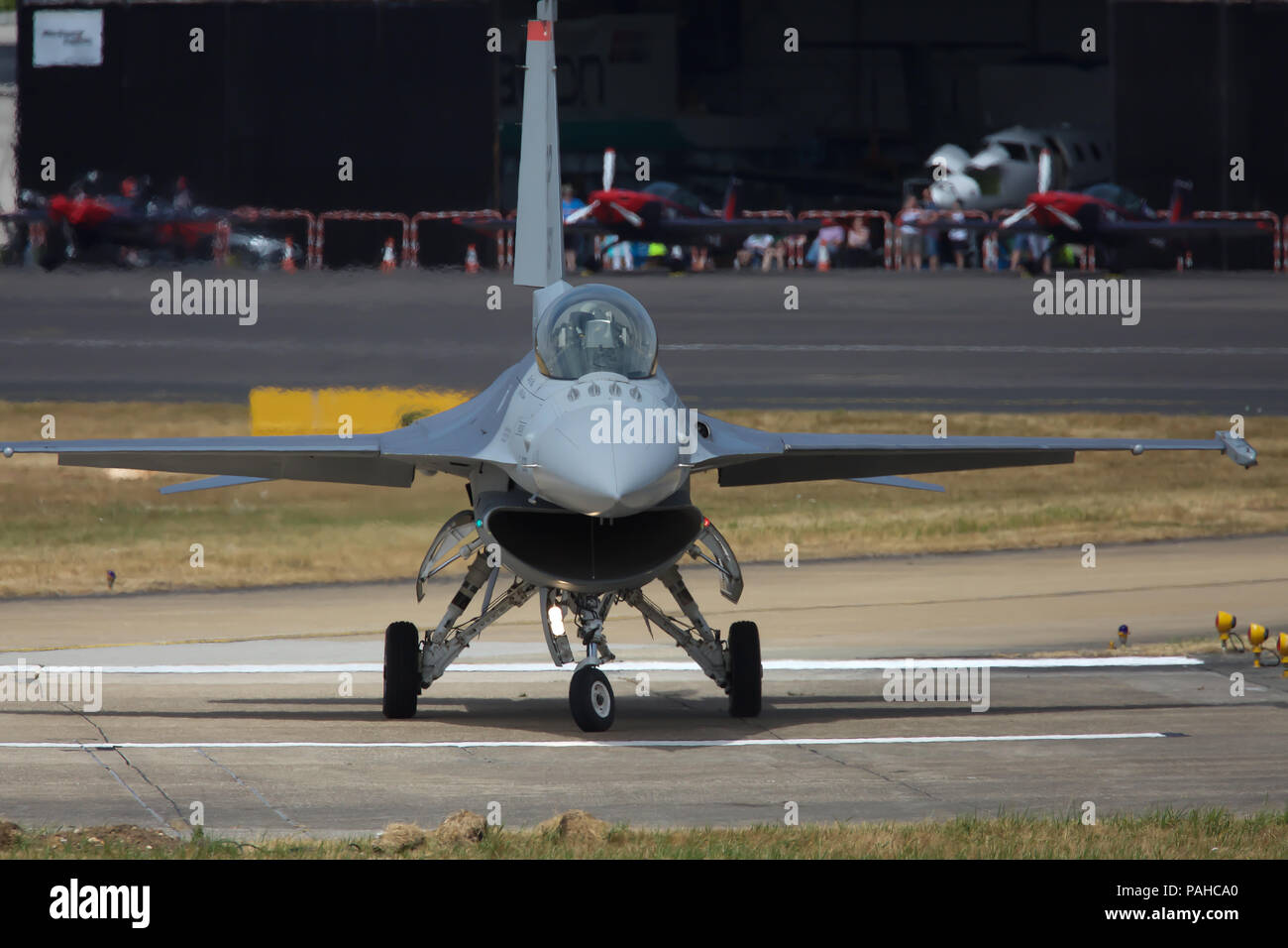 Fighter Jet on display at Farnborough International Airshow Stock Photo ...