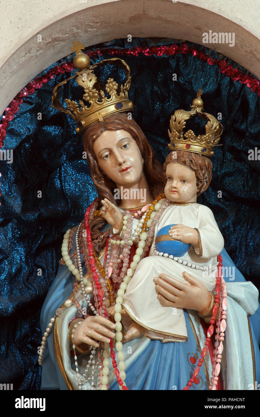 Our Lady of Snows, statue on the altar in the Church of Our Lady of the ...