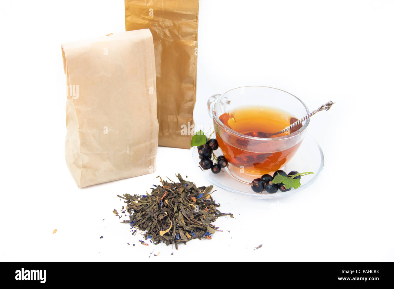 Tea on white background and tea bag isolated on white background Stock ...