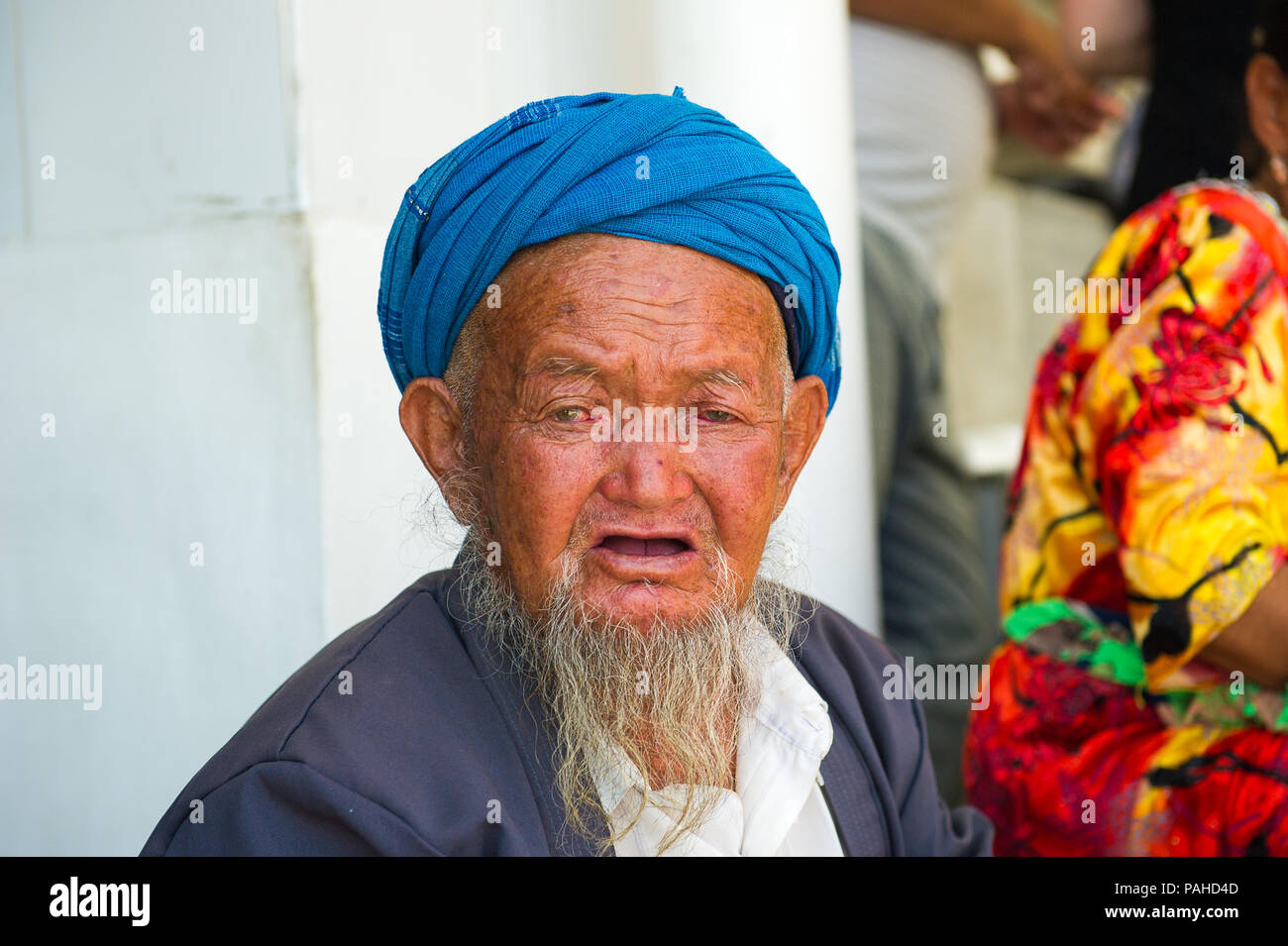 SAMARKAND, UZBEKISTAN - JUNE 10, 2011: Portrait of unidentified Uzbek ...
