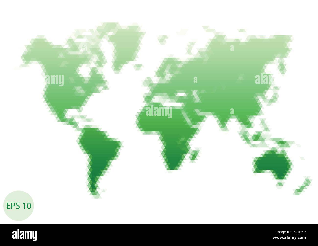 Vector triangle world map. Green big map Stock Vector Image & Art - Alamy