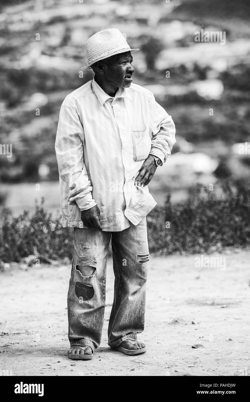 ANTANANARIVO, MADAGASCAR - JUNE 30, 2011: Unidentified Madagascar man ...