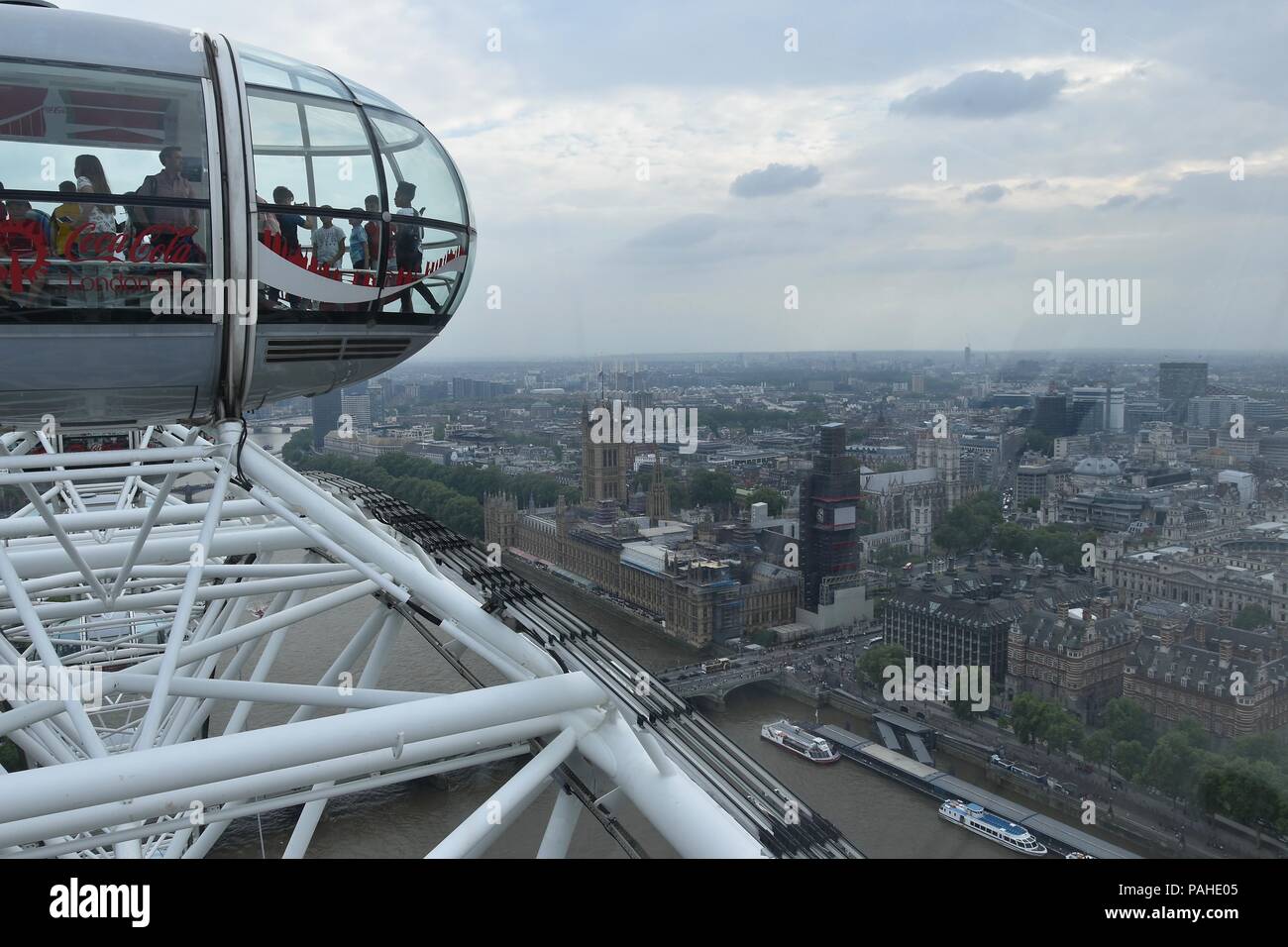The view of London as seen from the London Eye, United Kingdom Stock ...