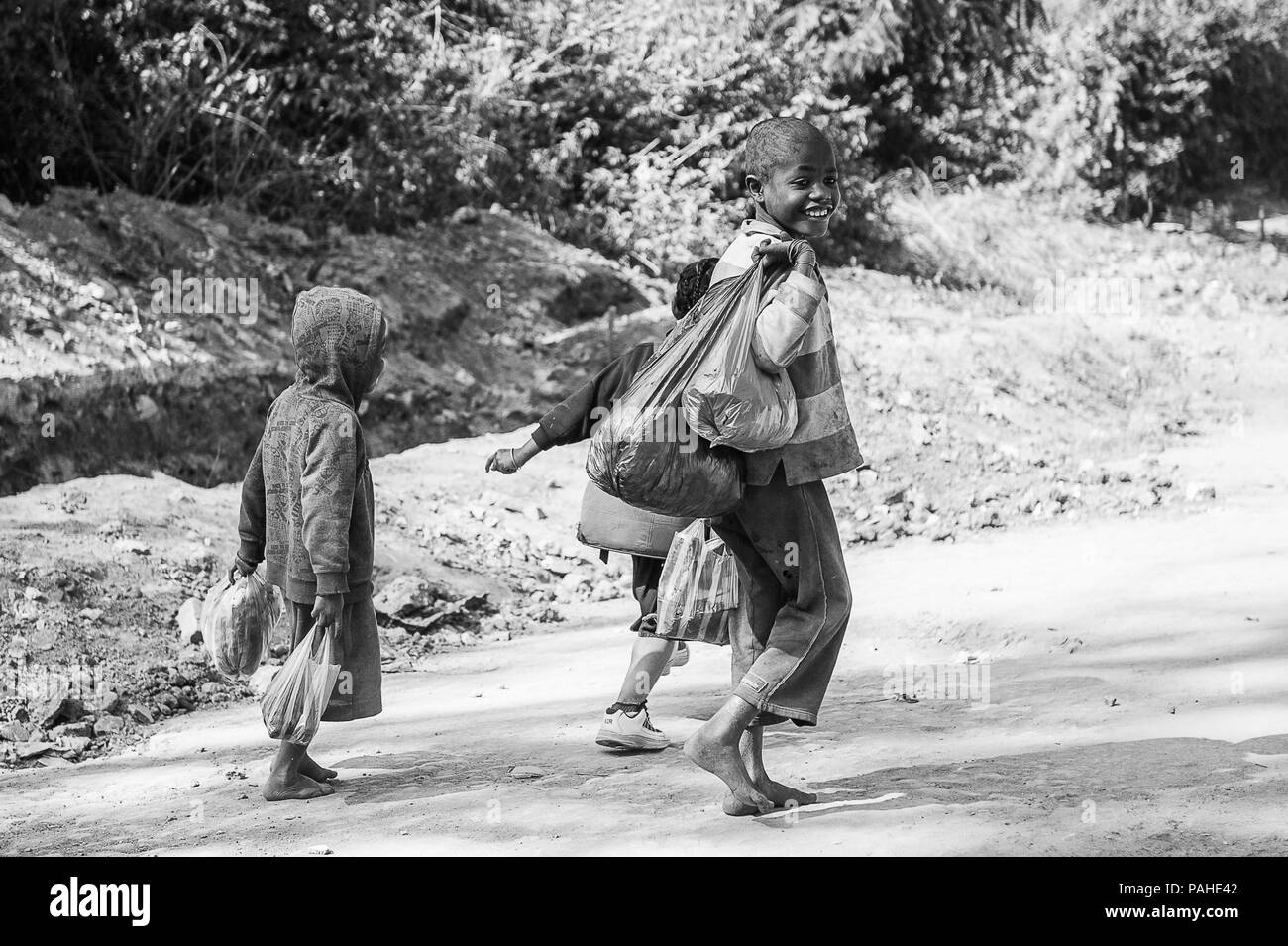 ANTANANARIVO, MADAGASCAR - JULY 1, 2011: Unidentified Madagascar ...