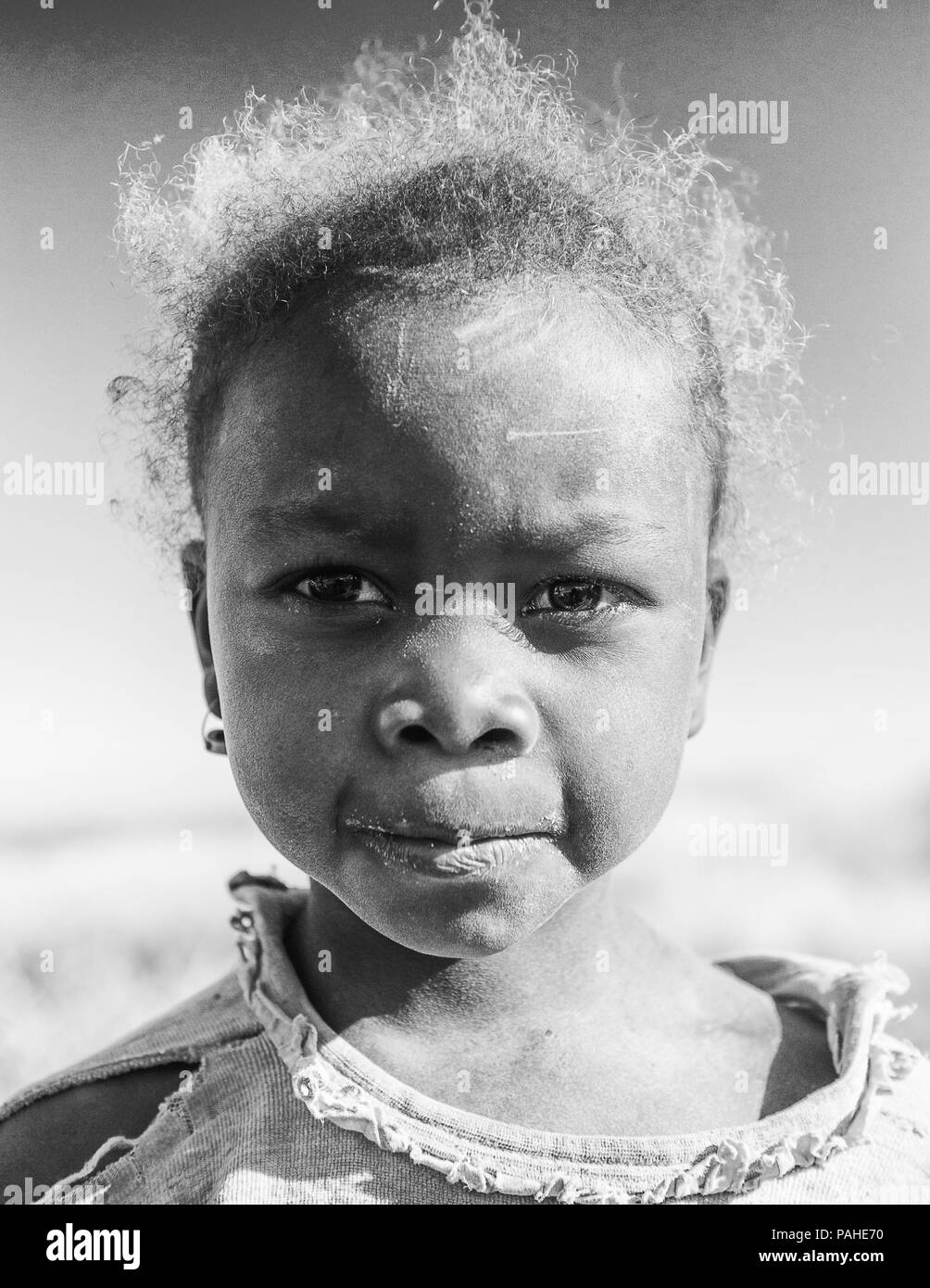 MADAGASCAR - JULY 3, 2011: Portrait of an unidentified beautiful little ...