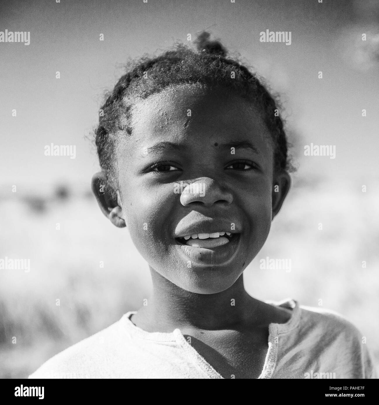 MADAGASCAR - JULY 3, 2011: Portrait of an unidentified beautiful girl ...