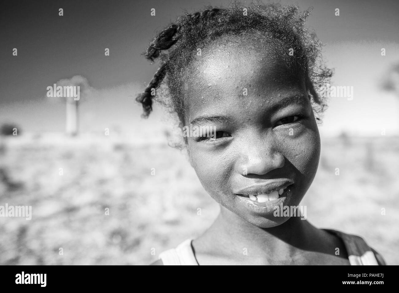 MADAGASCAR - JULY 3, 2011: Portrait of an unidentified beautiful girl ...