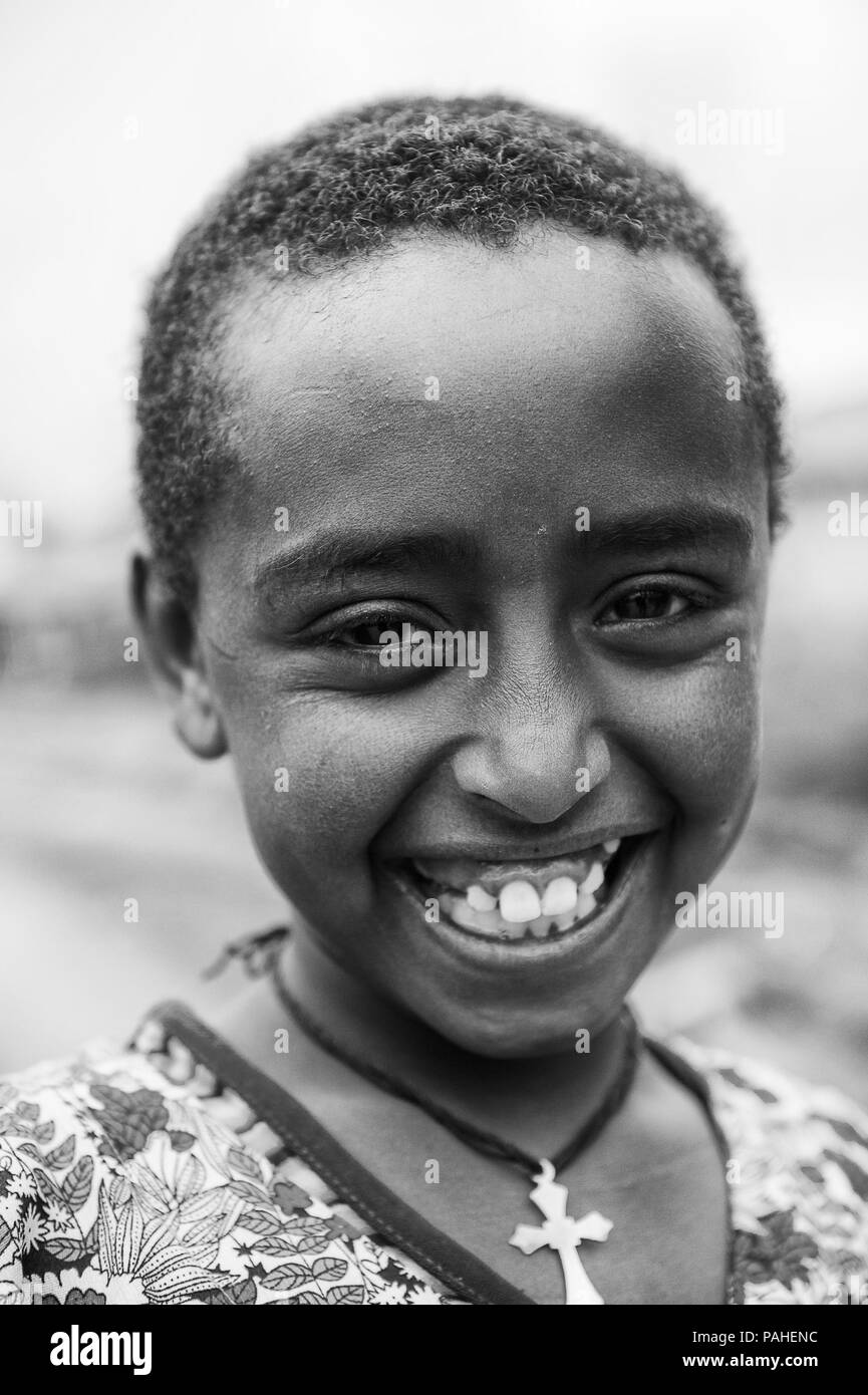 OMO VALLEY, ETHIOPIA - SEP 22, 2011: Unidentified Ethiopian boy poses ...