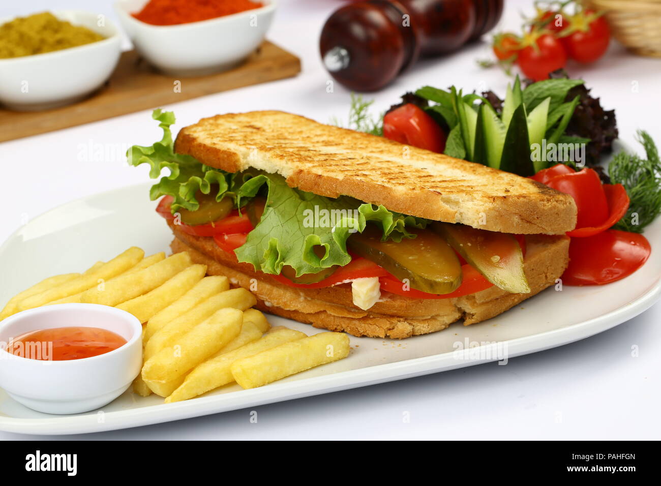 Toast Sandwich - Turkish Ayvalik Tost Stock Photo - Alamy